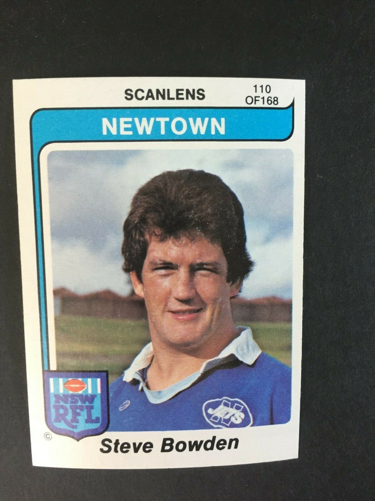 1980 SCANLENS NEWTOWN JETS RUGBY LEAGUE CARD NRL STEVE BOWDEN (n/mint ...