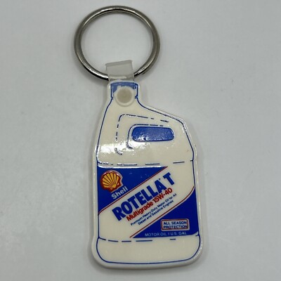 NOS Rubber Advertising Keychain Fob SHELL MOTOR OIL ROTELLA T | eBay