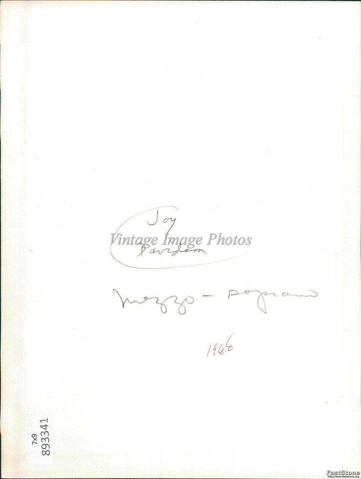 1966 Mezzo-Soprano Joy Davidson Touring With Met Natl Company Opera 7X9 ...