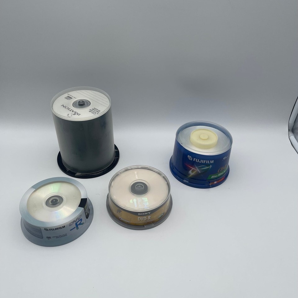 Mixed Lot of Blank Recordable Media: FujiFilm CD-R/DVD-R, Sony DVD-R ...