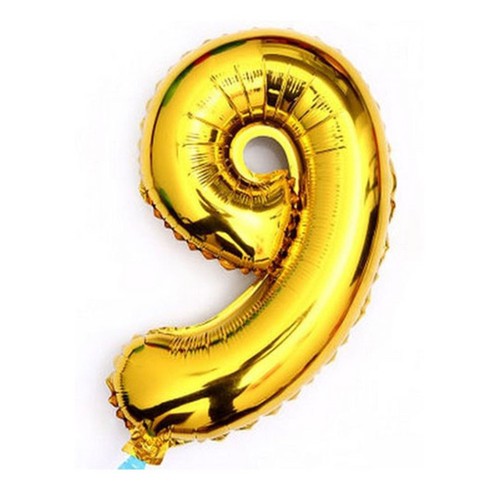 40" Metallic Gold Glossy Nine Birthday Party Decoration Number 9 Float ...