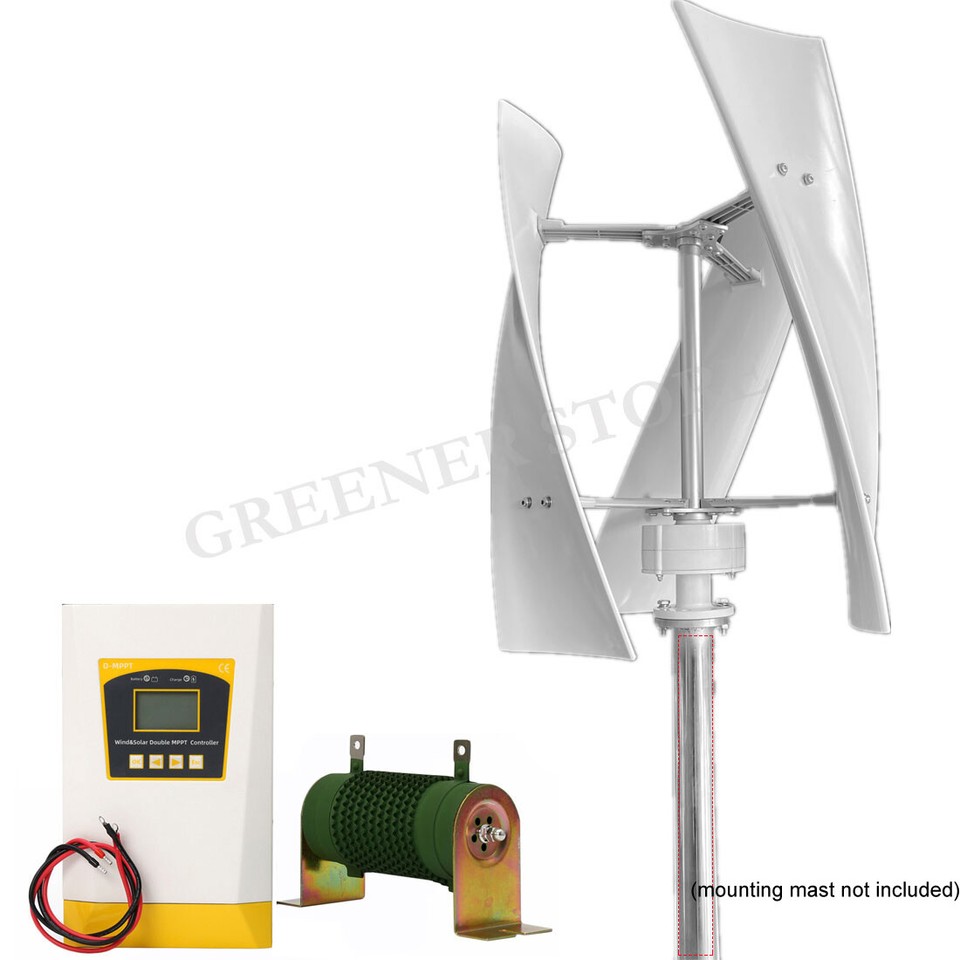 3000W Max 12V 24V 48V Vertical Axis Wind Turbine Generator Inverter ...