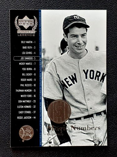 JOE DiMAGGIO / MAGIC NUMBERS 2000 UPPER DECK YANKEES LEGENDS NO 54 ...