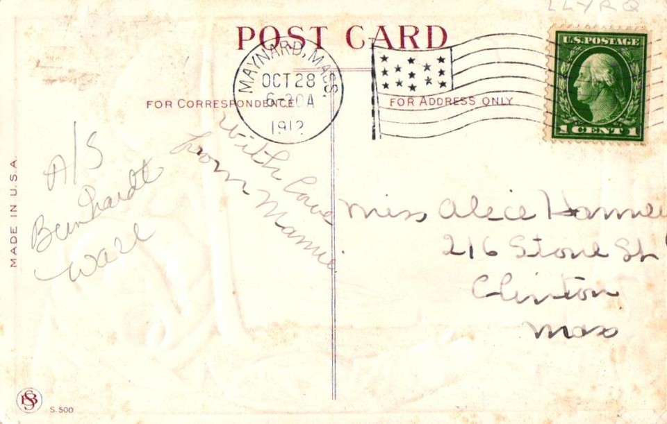 Postcard. JOL Man and Black Cat, Send Merry Halloween Greetings | eBay