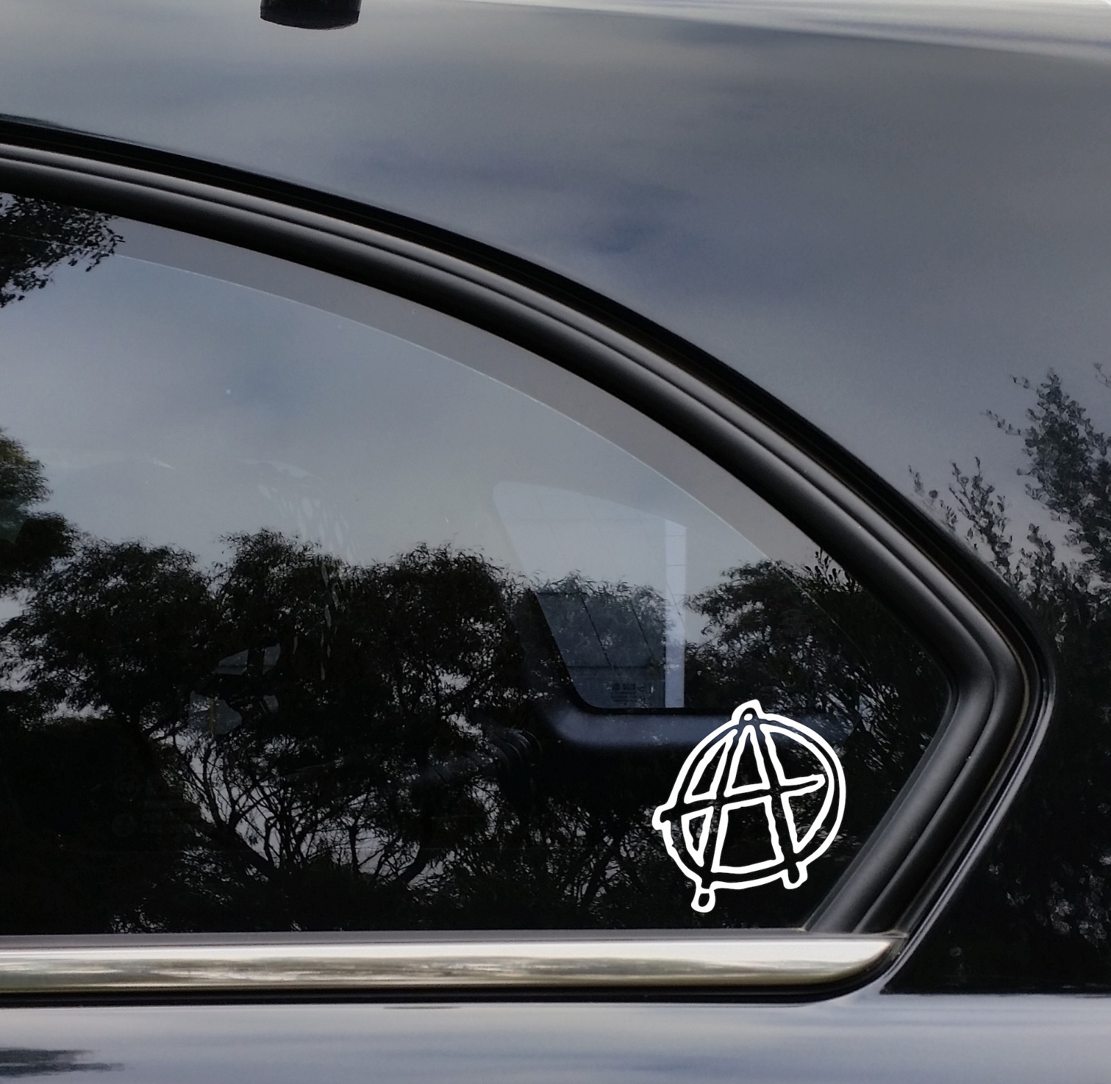 ANARCHY OUTLINE Decal Sticker 118mmW Car Van Bus Auto Bike VW Skate ...