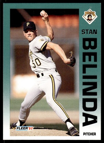 1992 Fleer Baseball Card Stan Belinda Pittsburgh Pirates #548 | eBay