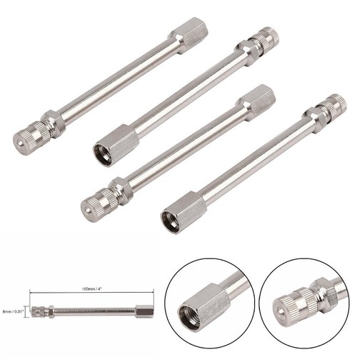 Quality Tyre Valve Extension Rod 100mm 4 In Auto Car Metal Silver Tone ...