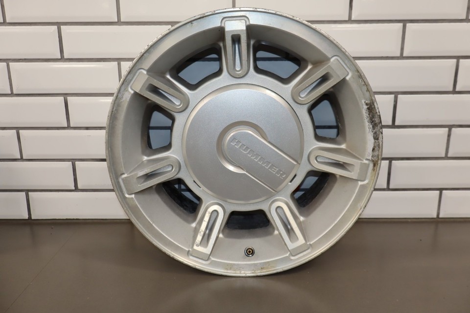 2004 Hummer H2 OEM 17x8.5 Aluminum Finish Wheel Set W/Center Caps | eBay