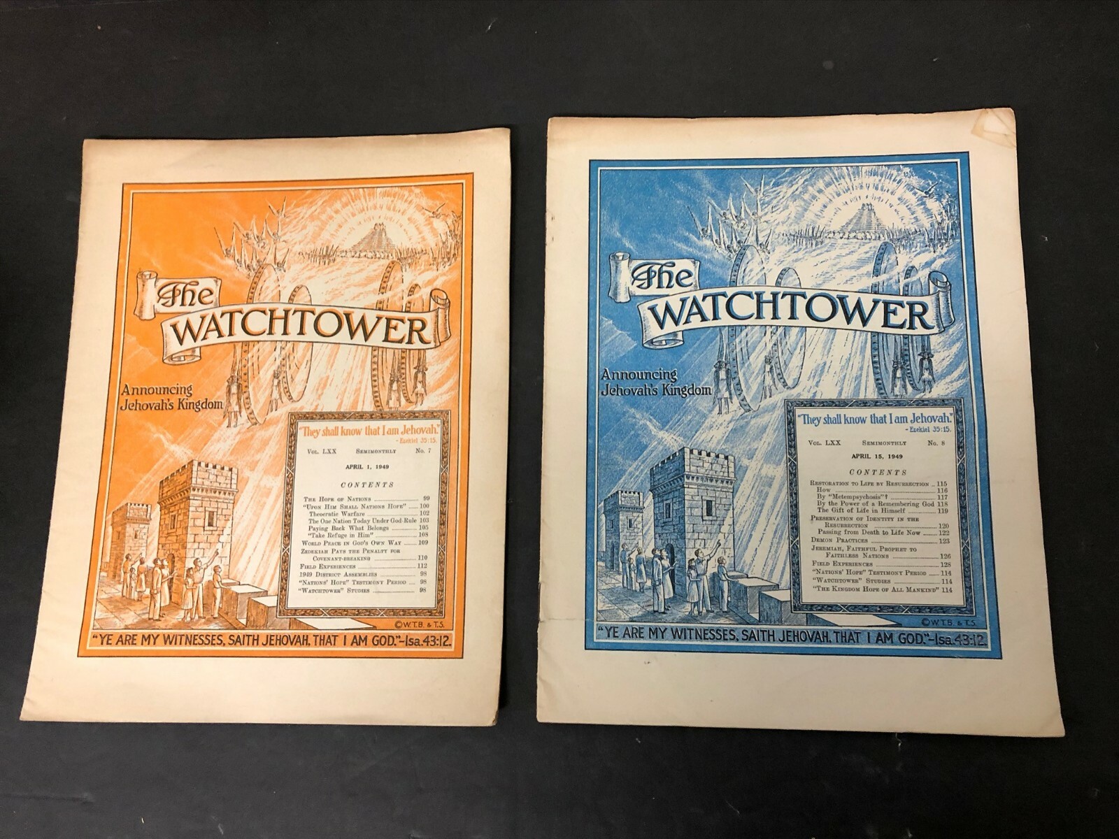 Vtg WATCHTOWER JEHOVAH'S WITNESSES Magazine Newspaper lot of 21 - 1949 ...