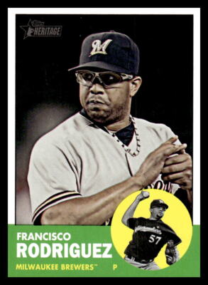 2012 Topps Heritage Francisco Rodriguez #11 Milwaukee Brewers Baseball ...