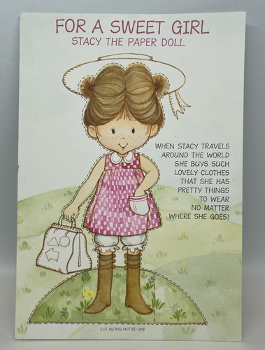 Vtg Hallmark Birthday Stacy the Paper Doll Greeting Card Hat Boots ...