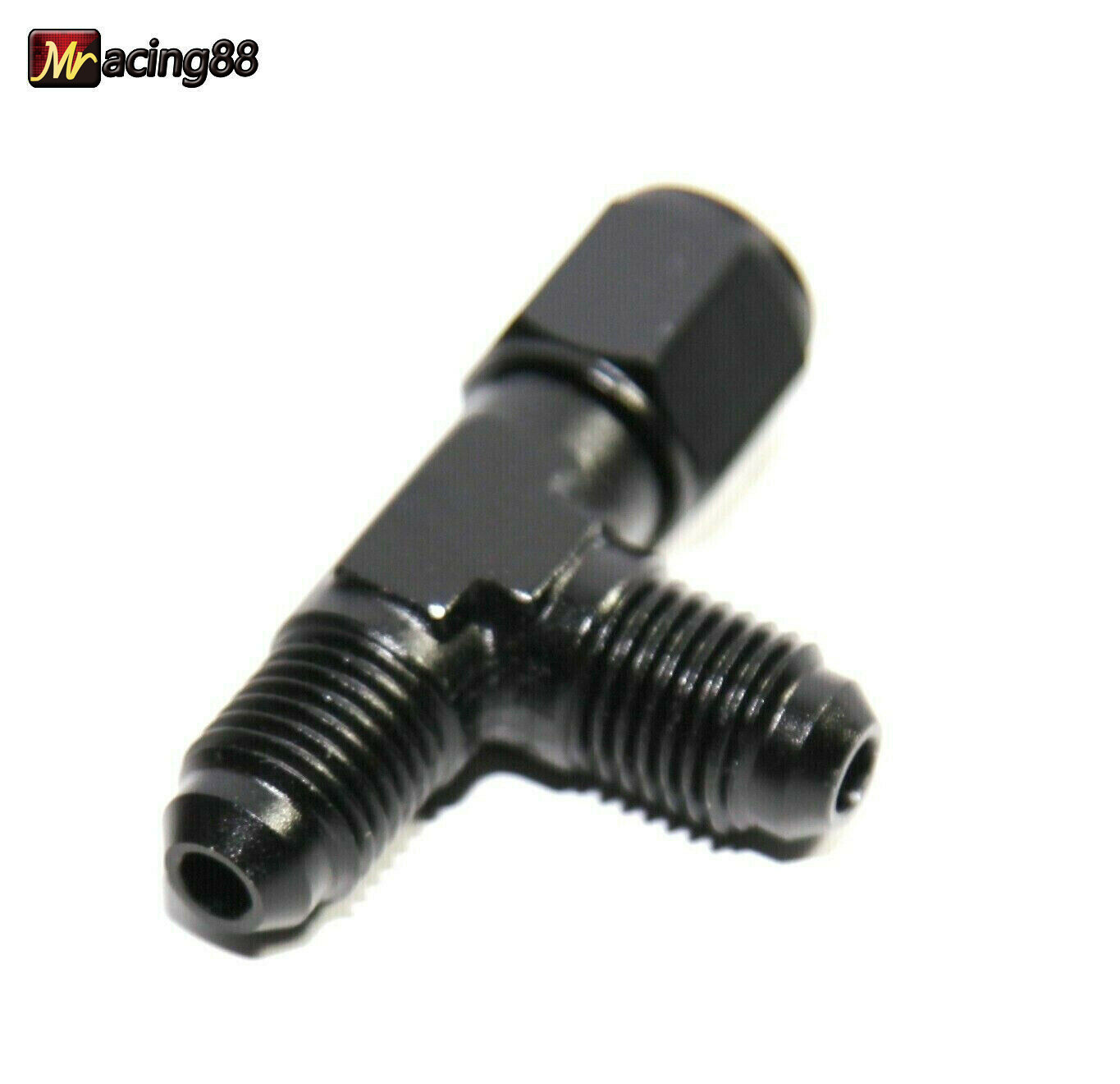 1x Flare 3 Way T Tee Fitting Adapter BLACK AN4 Male to AN4 4-AN Female ...