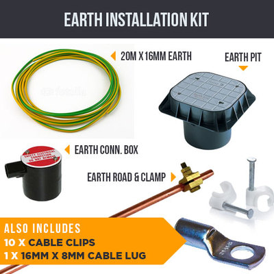 ELECTRICAL EARTHING INSTALLATION KIT FOR NEW / OLD HOUSES INC 20M EARTH ...
