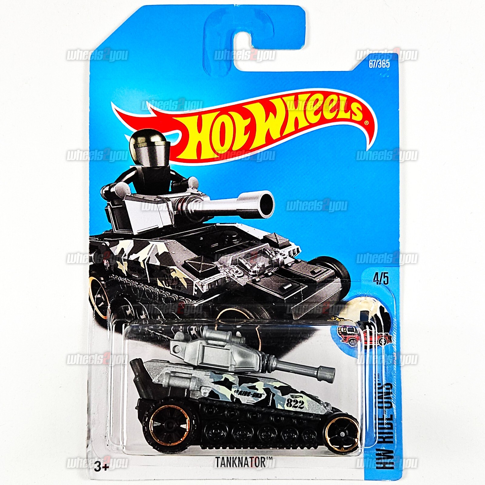2017 Hot Wheels - TANKNATOR #67 gray/black Camo - HW Ride-Ons 1:64 ...