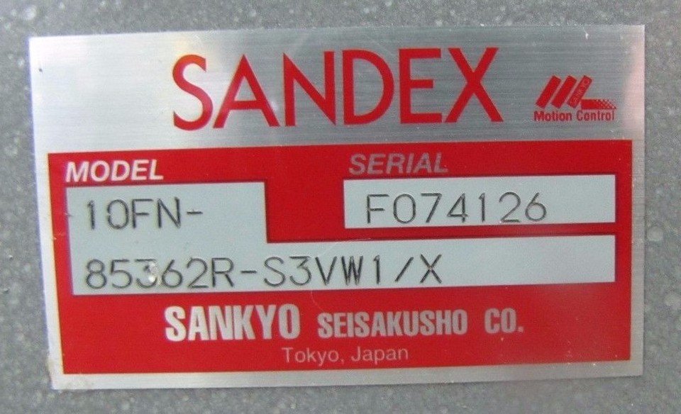 SANKYO SANDEX 10FN-85362R-S3VW1/X OSCILLATING INDEXING HANDLER | eBay