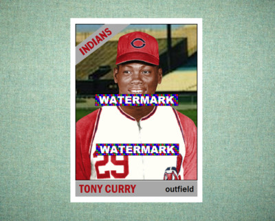 Tony Curry Cleveland Indians 1966 Style Custom Baseball Art Card | eBay