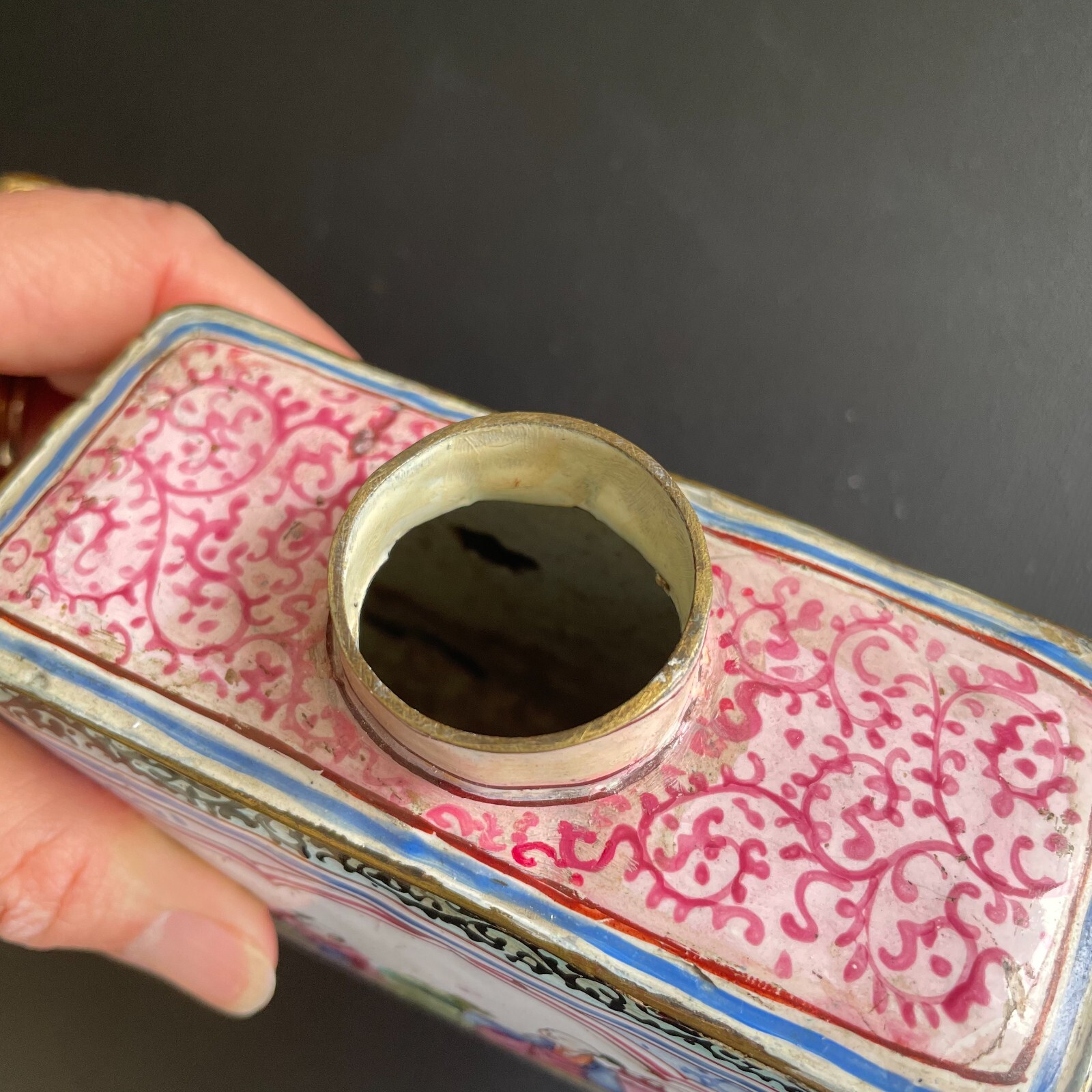 Chinese Antique Canton Enamel tea caddy , 18th c Qianlong Period #1670 ...