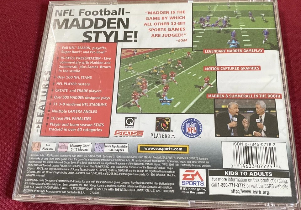 Madden NFL 97 (PC, 1996) Vintage Madden Football Untested By But Told ...