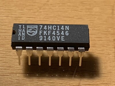 74HC14N - PHILIPS IC - Hex Inverters w / Schmitt Trigger Inputs, DIP-14 ...