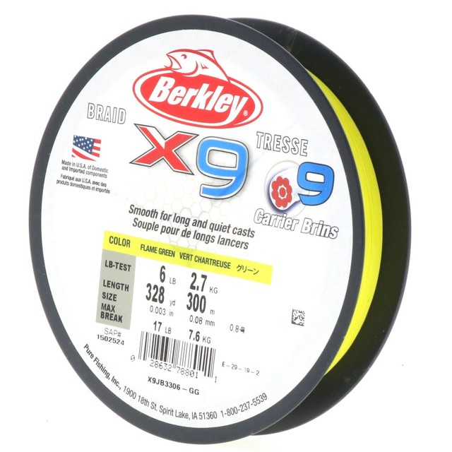 (2) Berkley X9 Braided Line 6lb Test 330 Yards Green for sale online | eBay