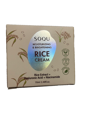 SOQU MOISTURIZING &BRIGTENING RICE CREAM HYALURONIC&NIACINAMIDE 2.4OZ ...