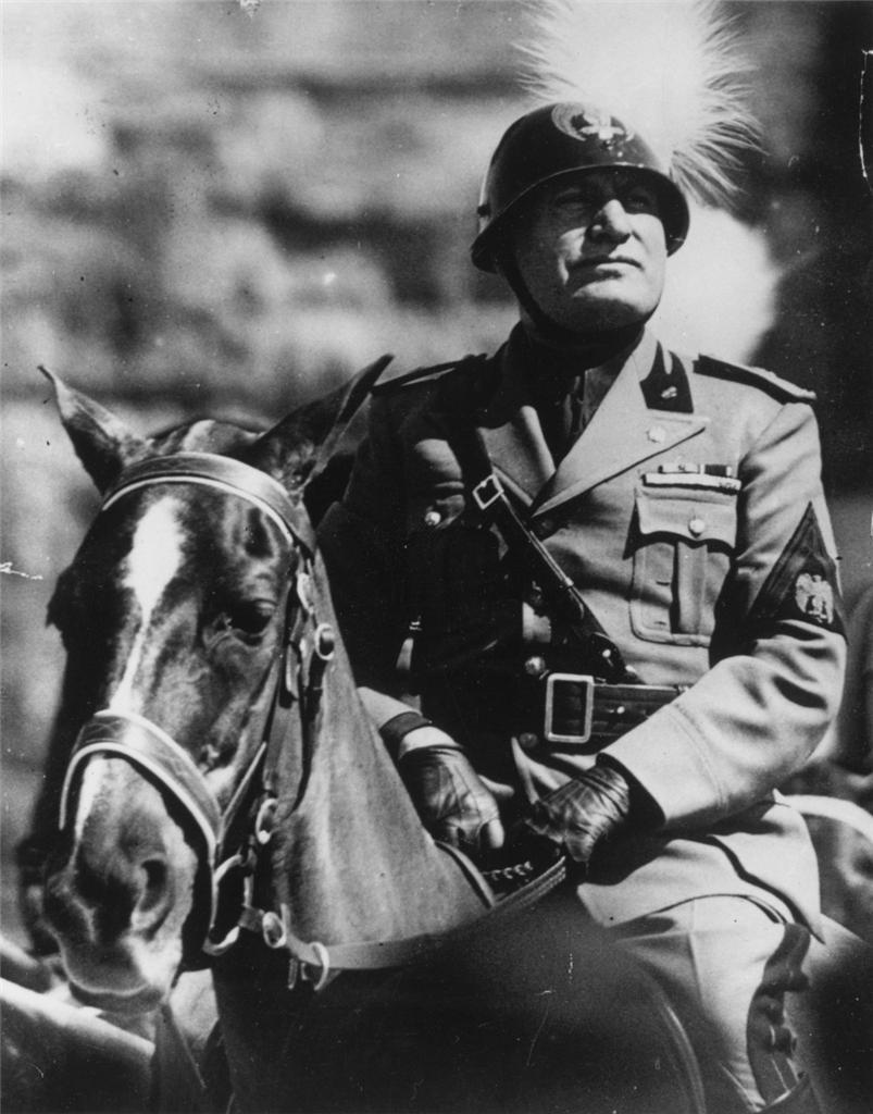 BENITO MUSSOLINI RIDING A HORSE GLOSSY POSTER PICTURE PHOTO dictator ...