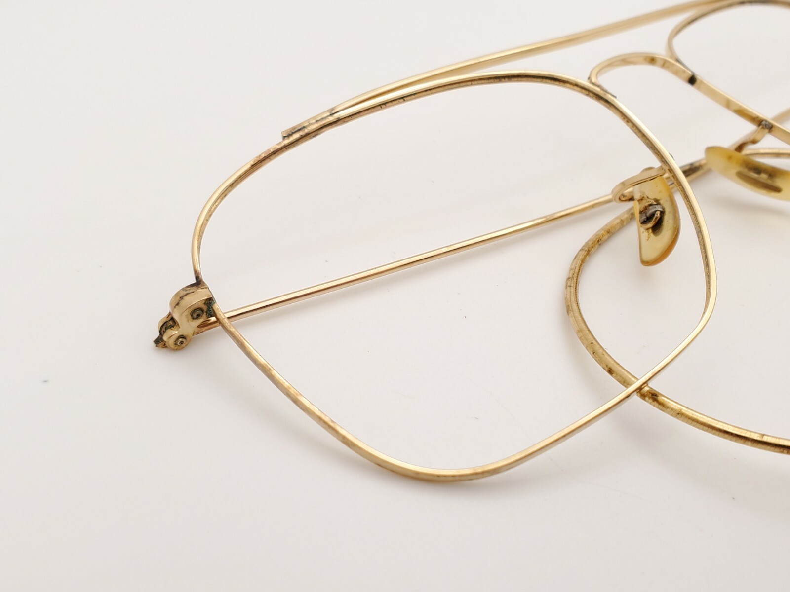 Vintage B&L Ray Ban Bausch & Lomb 58mm Gold Echelon Cable Temples Frame ...