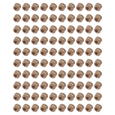 M3 x 3mm Female Thread Brass Knurled Threaded Insert Embedment Nuts ...