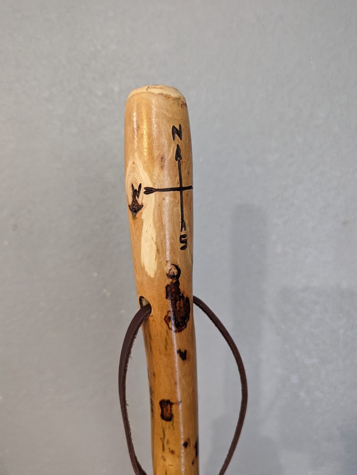 Compass Carved Walking Stick, Hand-carved Hiking Staff, Made in USA | eBay