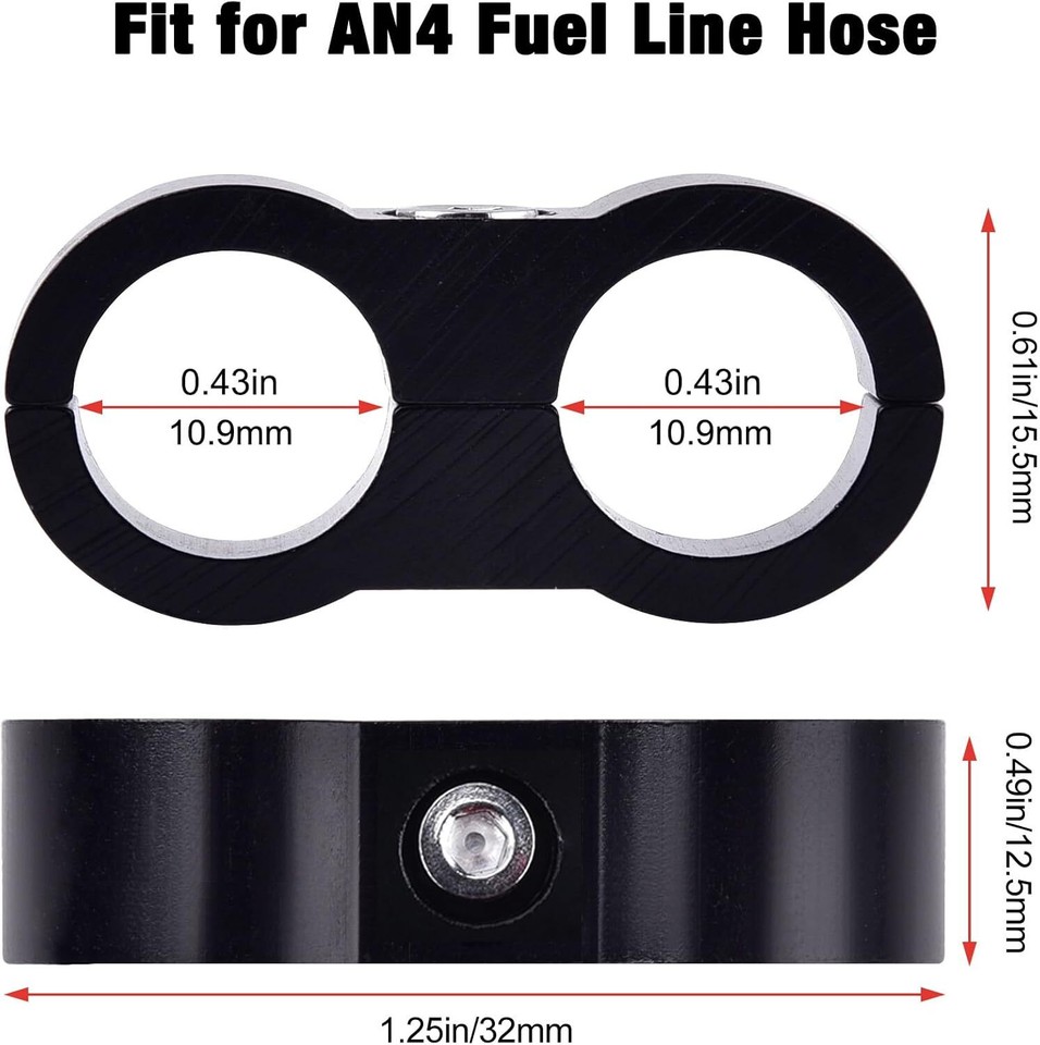 4/10PCS Hose Separator Clamp Bracket Adapter 6AN 8AN 10AN 12AN For Oil ...