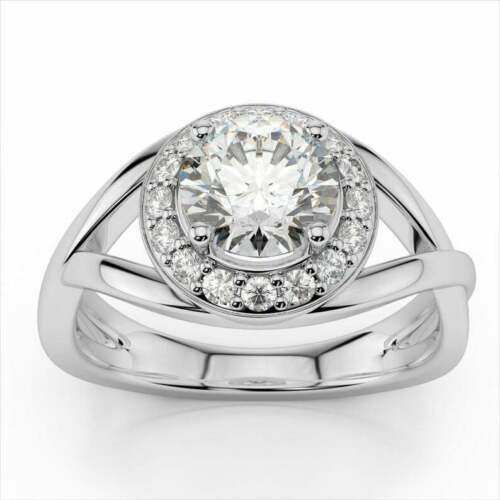 1.20 Ct Round Simulated Diamond Wedding Ring 14k Solid White Gold Rings ...