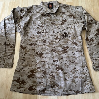 USMC Desert Marpat utilities MCCUU Size Med-XLNG Blouse Shirt ...