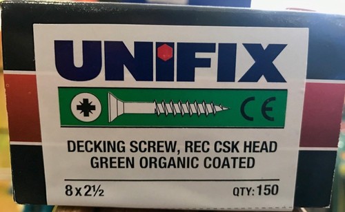 Unifix Decking Screws 8 x 2 1/2" - Box of 150, Tub of 350 or Bucket of ...