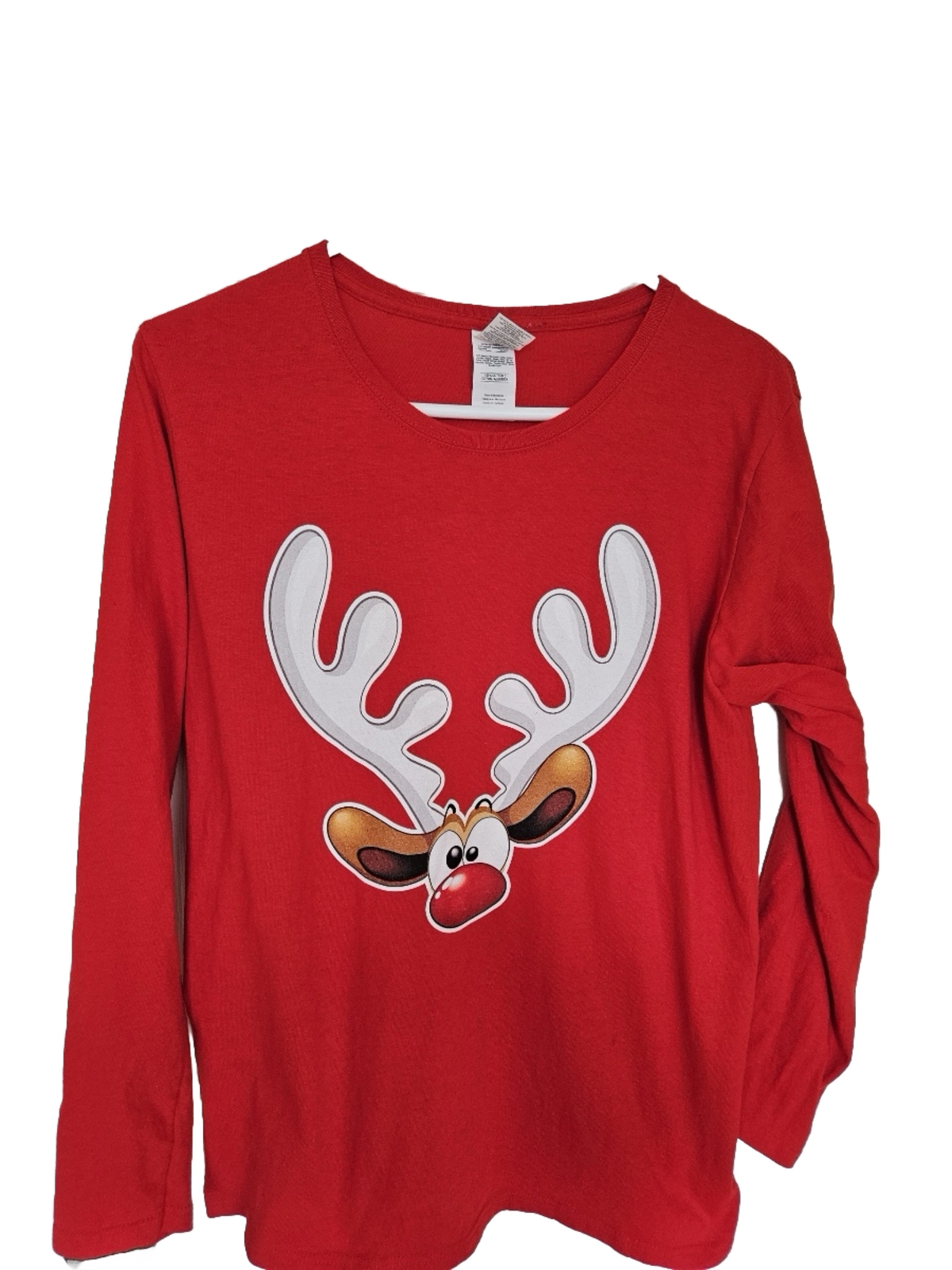 Rudolph The Red Nosed Reindeer Long Sleeve Red T-Shir… - Gem
