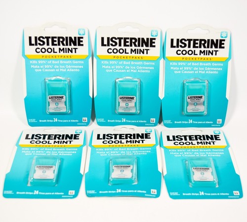 6 Packs of Listerine COOL MINT Pocket Pak 24 count Breath Strips ...