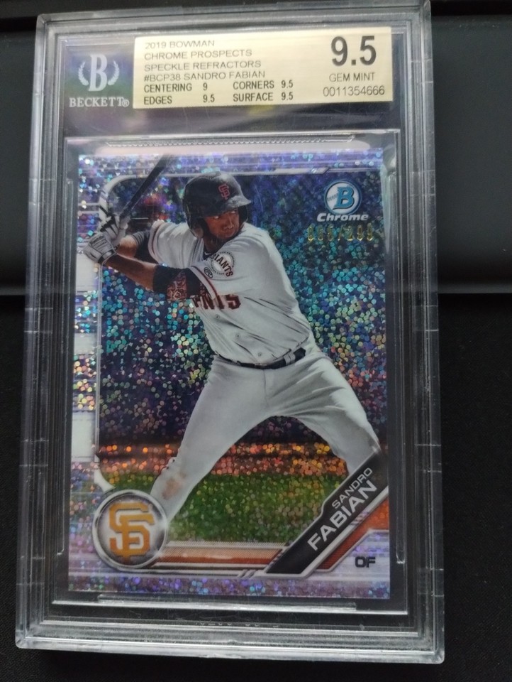 2019 Bowman Chrome Prospects Sandro Fabian #BCP38 Speckle refractor 65/ ...