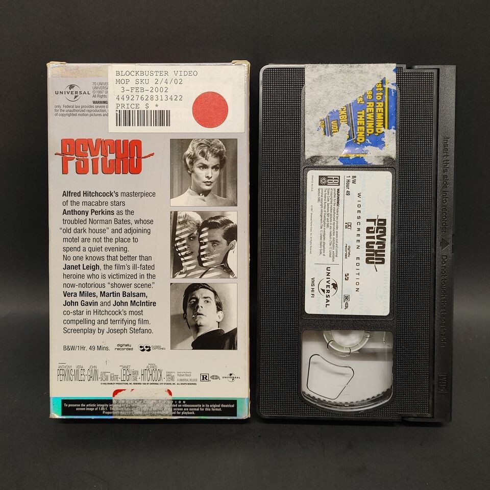 Alfred Hitchcocks Psycho horror VCR VHS Tape Cassette movie. | eBay