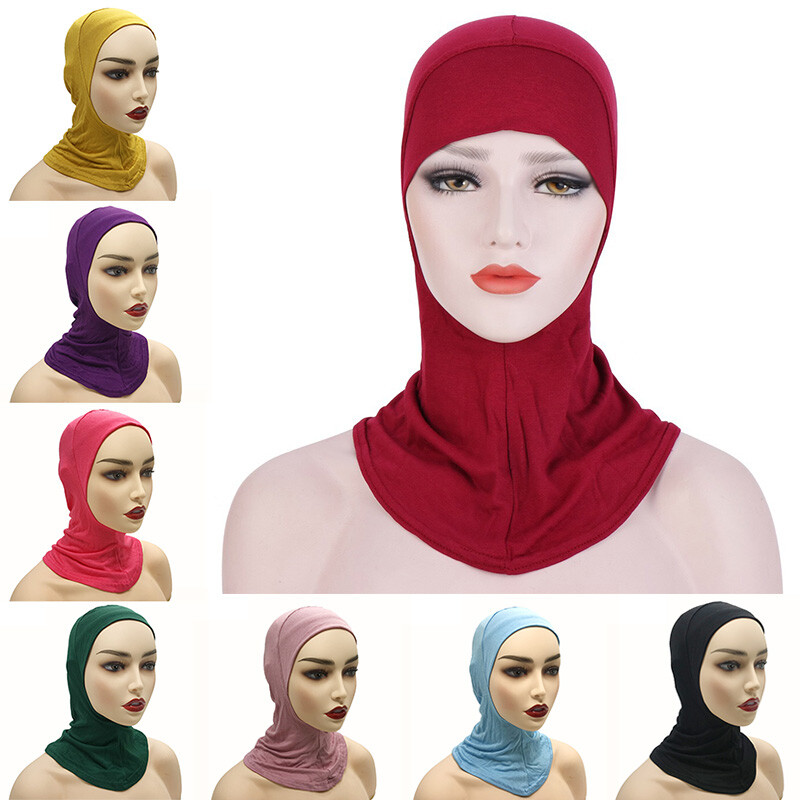 Women's Under Scarf Hat Cap Bone Bonnet Ninja Hijab Islamic Neck Covers ...