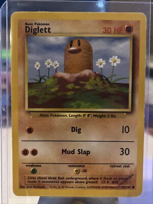 Pokémon TCG Diglett Base Set 47/102 Regular Unlimited Common HP | eBay