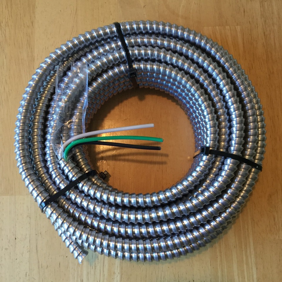 New 35,50,80ft 10/2 w/Ground THHN/THWN Copper Wire, Aluminum Armored MC ...