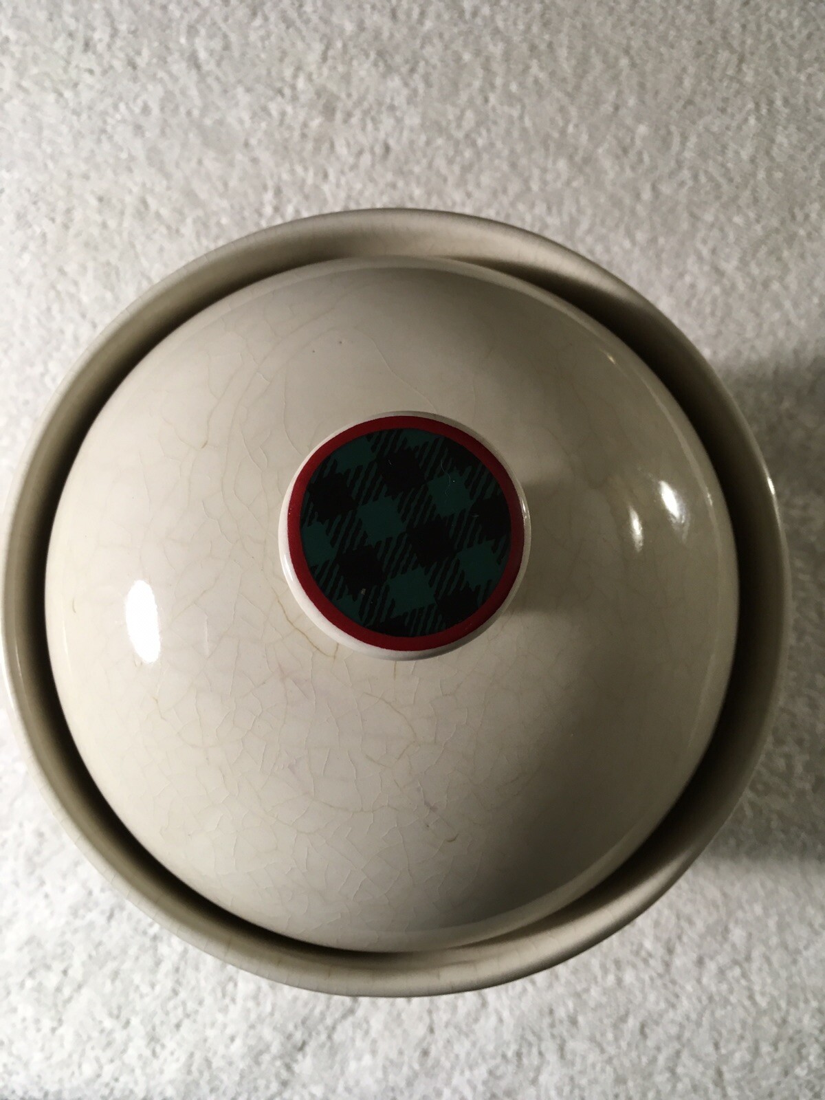 Ingleman Design Applejack Cookie Jar Plaid Flannel Apple Vintage ...