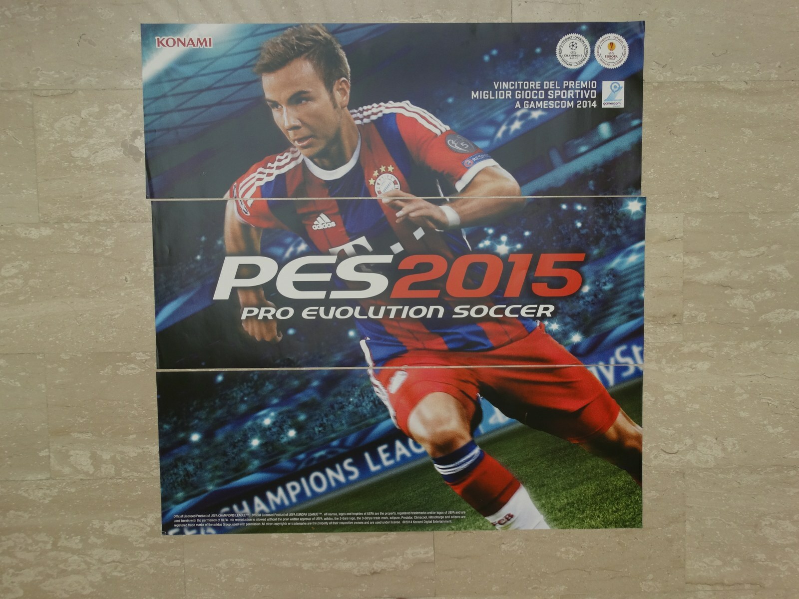 Poster A Tre Fasce 96x99 Cm PRO EVOLUTION SOCCER 2015 PES Locandina ...