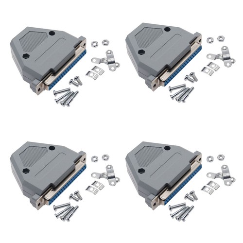 4X DB 37 Pin Female D-Sub Cable Mount Connector w/ Plastic Cover ...