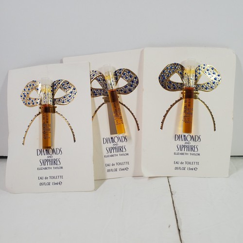 (3) Diamonds And Sapphires Sample Vials Elizabeth Taylor RARE .05 FL Oz ...