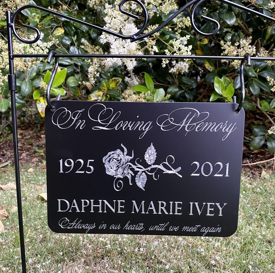 Engraved Personalized Custom Memorial Grave Marker Aluminum Metal Sign ...