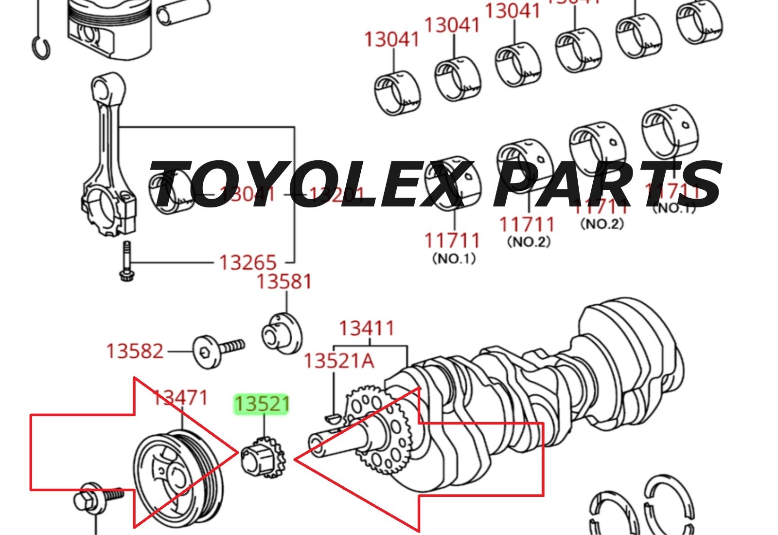 NEW OEM TOYOTA V6 4.0 1GRFE 4RUNNER FJ TACOMA TUNDRA CRANK GEAR 13521 ...