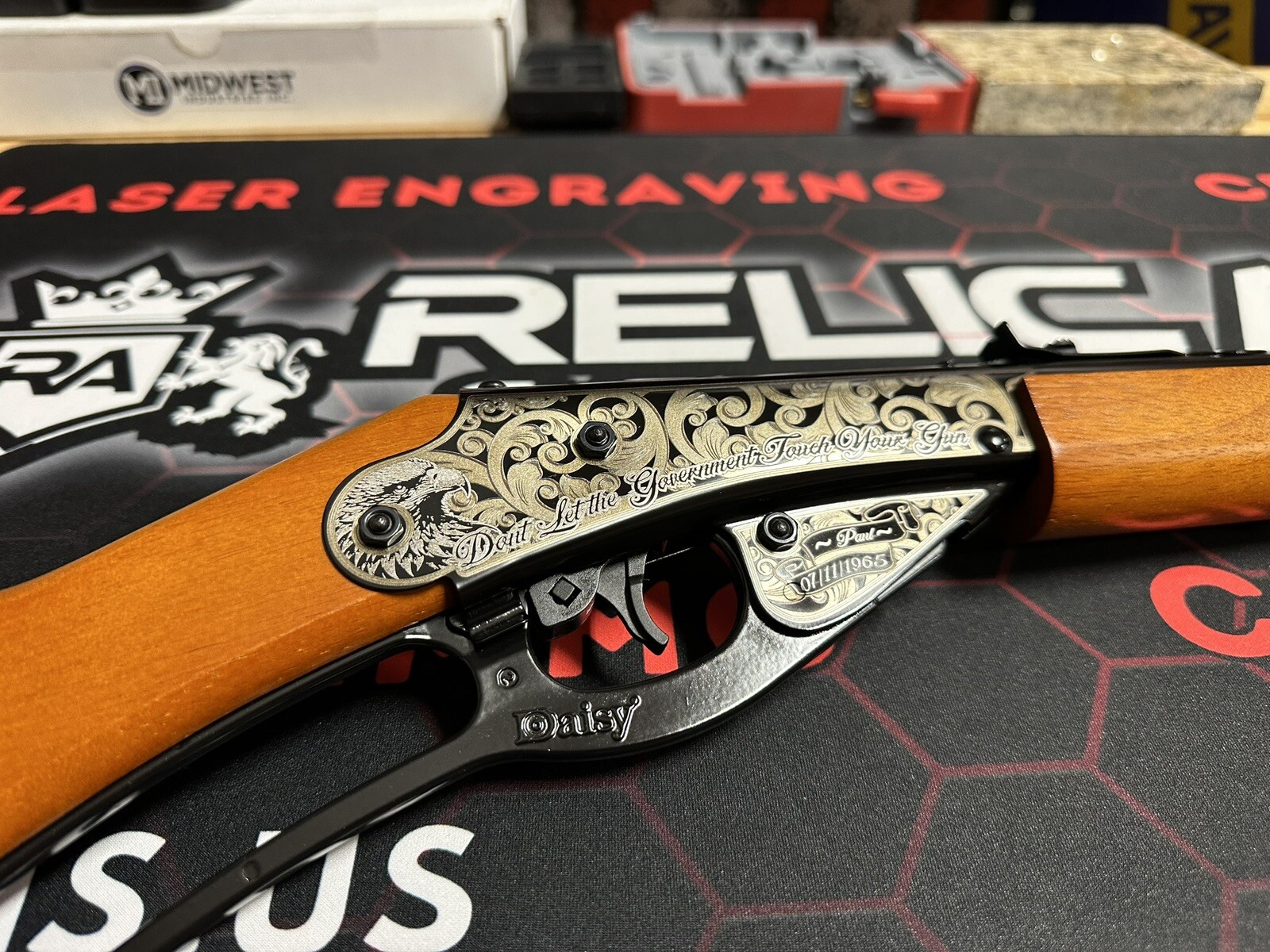 Custom Daisy 1938 Red Ryder BB Gun Engraved "Tough As A Bull" Name and ...