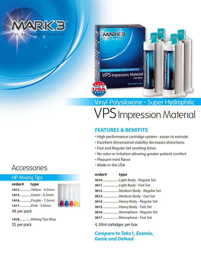 MARK3 100-3014 - VPS Impression Material Heavy Body Regular Set 50ml ...