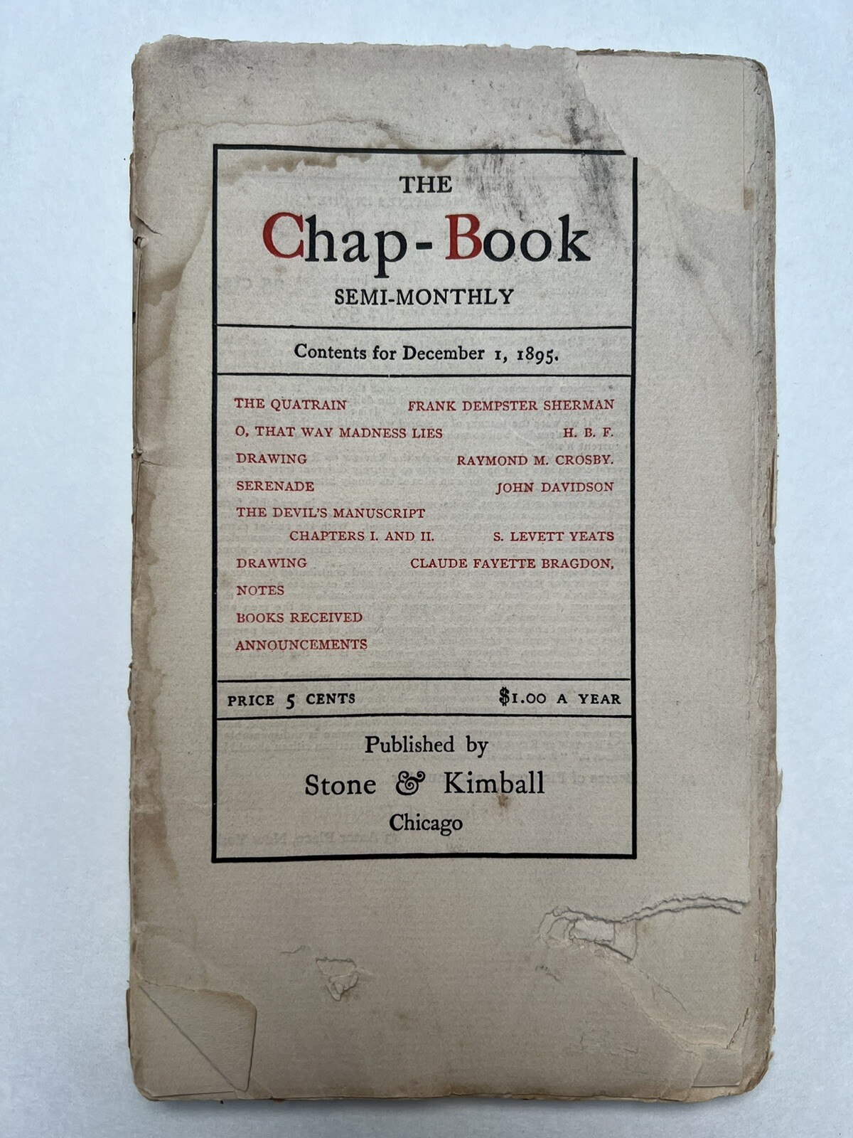 Antique Chap-Book 1895 Lot of 4 Books Partial Stone Kimball Periodical ...