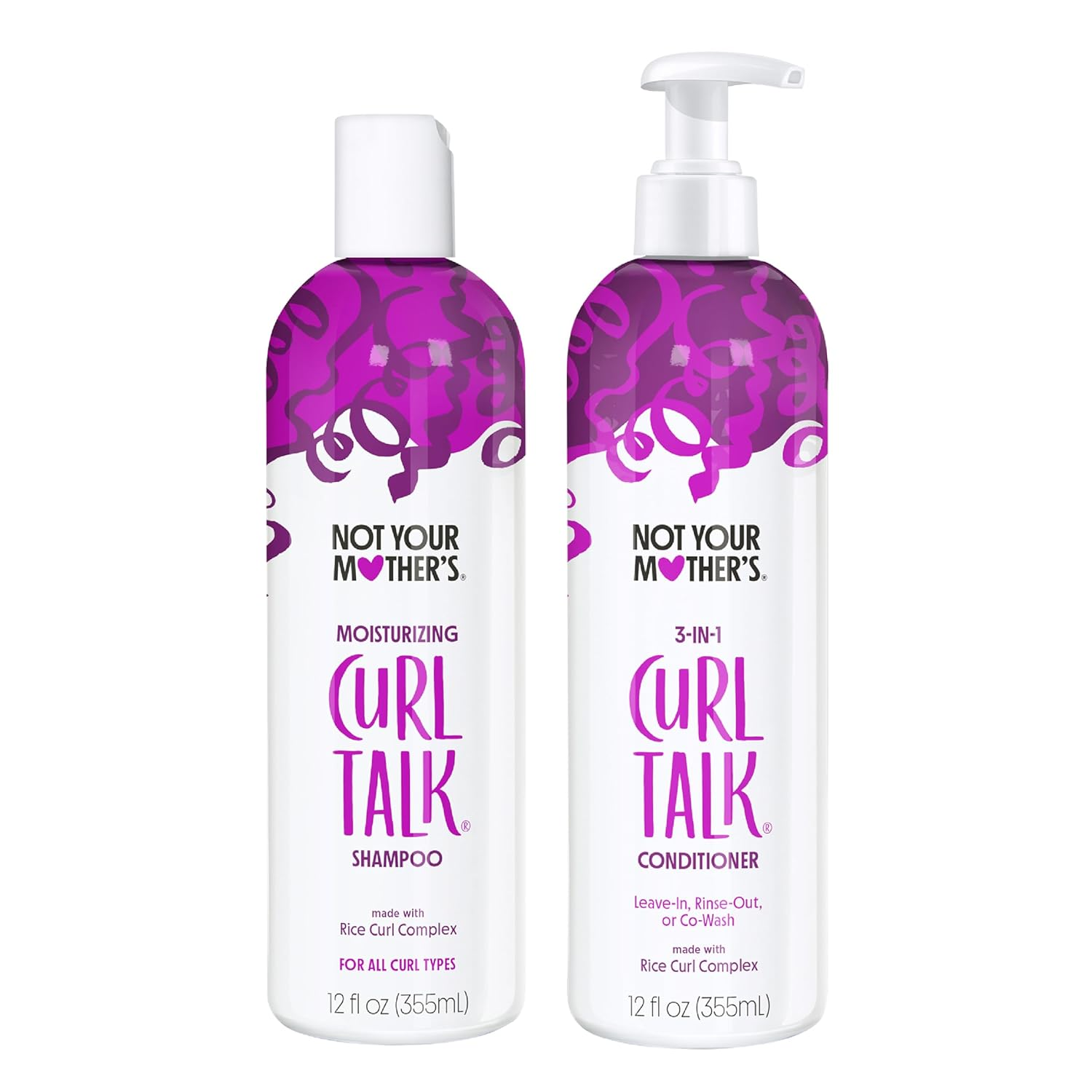 Curl Talk Shampoo and Conditioner (2-Pack) - 12 Fl Oz Each - Cleanse ...